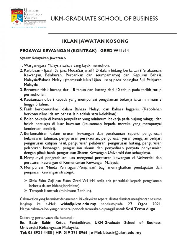 Iklan Jawatan Universiti Kebangsaan Malaysia (UKM) • Portal Kerja ... Iklan Jawatan Universiti Kebangsaan Malaysia (UKM) • Portal Kerja ...