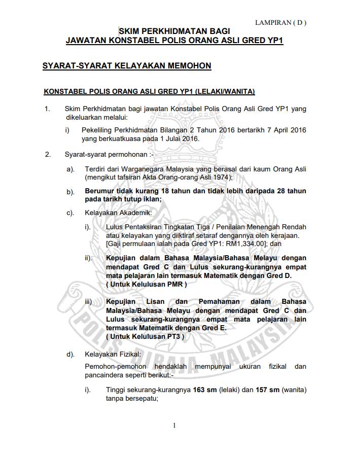 Iklan Jawatan Polis Diraja Malaysia (PDRM) • Portal Kerja Kosong Graduan