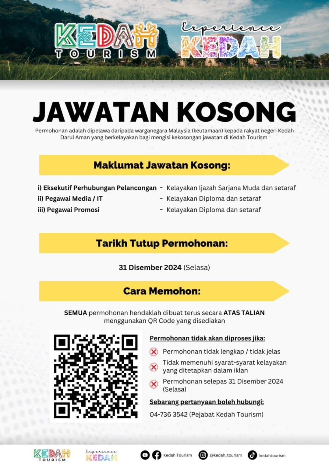 Iklan Jawatan Kosong Kedah Tourism Sdn Bhd • Portal Kerja Kosong Graduan