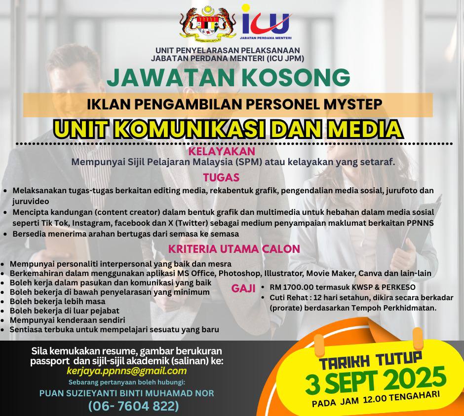 Iklan Jawatan Kosong Unit Penyelaras Pelaksanaan Jabatan Perdana ...